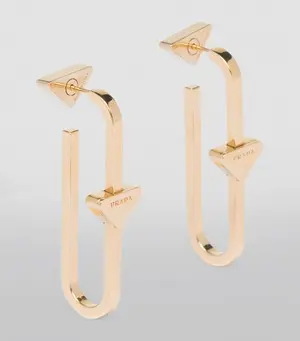 Prada Triangle Hoop Earrings