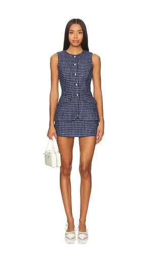 Amanda Uprichard Kendall Tweed Romper - Navy