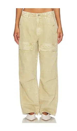 GRLFRND Steph Low Rise Cargo Jeans - Beige