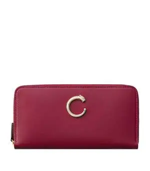 Cartier Calfskin Panthère De Wallet - Red