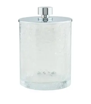 ZODIAC Large Cracked Crystal Jar - Silver