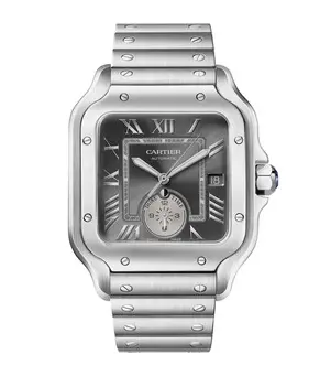Cartier Santos De Dual Time Watch - Silver