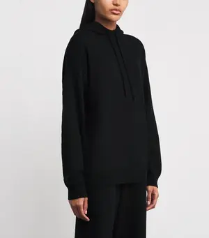 Harrods Cashmere Hoodie With Drawstring - Black