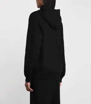 Harrods Cashmere Hoodie With Drawstring - Black