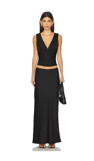 NIA Celia Top With Rosette Embellishment - Black