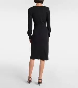 Max Mara Virtus Gathered Jersey Midi Dress