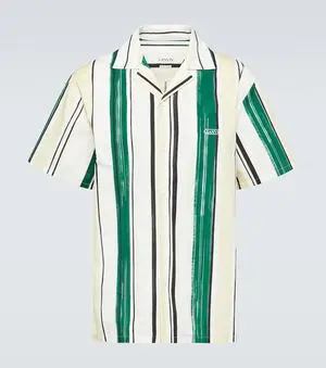 LANVIN Striped Cotton Bowling Shirt - Multicoloured