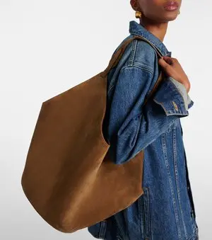 Khaite Lotus Medium Suede Tote Bag