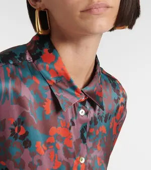 Asceno Printed Silk Charmeuse Shirt