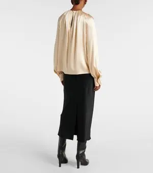 Max Mara Torchon Silk Satin Blouse