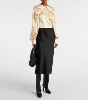 Max Mara Torchon Silk Satin Blouse