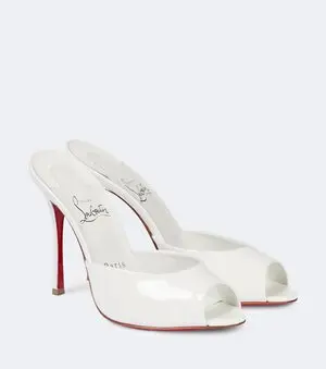 CHRISTIAN LOUBOUTIN Bridal Me Dolly Patent Leather Mules - White