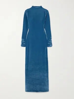 MAYGEL CORONEL Stretch-velvet Maxi Dress