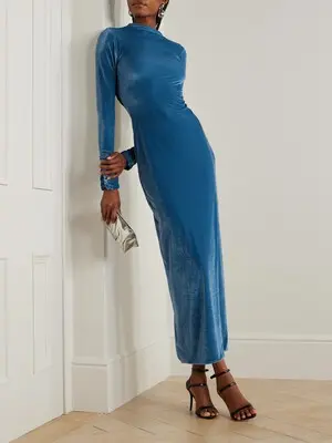 MAYGEL CORONEL Stretch-velvet Maxi Dress