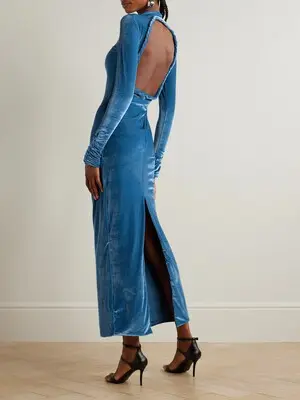 MAYGEL CORONEL Stretch-velvet Maxi Dress