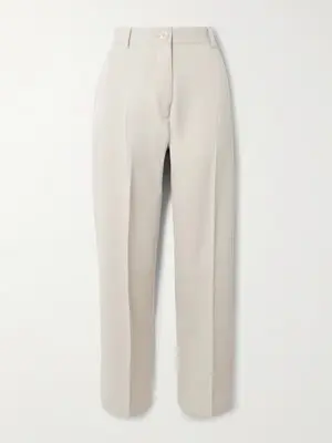 Purdey Cotton And Wool-blend Twill Straight-leg Pants