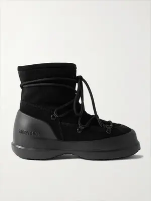 Moon Boot Suede Lace-up Boots - Black