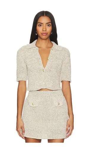 ASTA RESORT Morgan Polo Cardigan - Beige