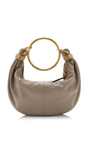 Chloé Chloé Bracelet-Handle Leather Shoulder Bag Grey
