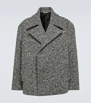 Valentino Garavani Embellished Boucle Wool-blend Jacket - Grey