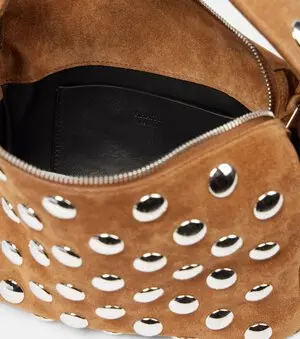 Khaite Small Elena Studded Suede Shoulder Bag