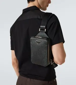 Prada Logo Leather Shoulder Bag
