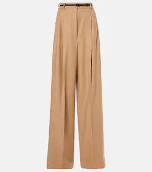 Sportmax Wool-blend Wide-leg Trousers - Beige