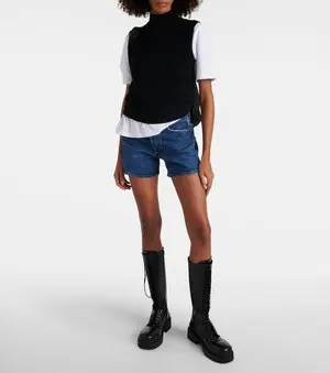 AGOLDE Parker Long High-rise Denim Shorts