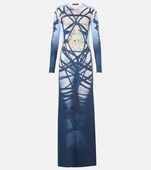 Y/project Printed Maxi Dress - Blue