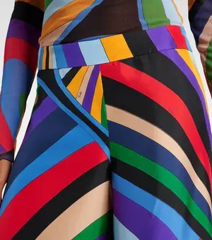 Emilio Pucci Iride Silk Twill Wide-leg Pants