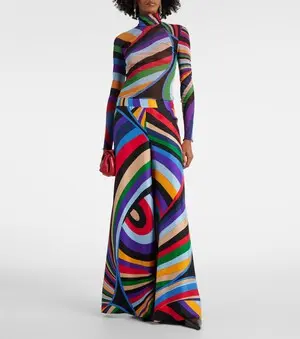 Emilio Pucci Iride Silk Twill Wide-leg Pants