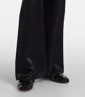 Asceno Austin Silk And Wool Wide-leg Pants