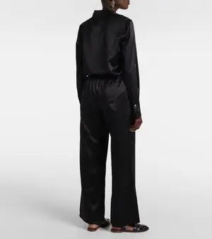Asceno Austin Silk And Wool Wide-leg Pants