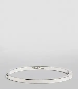 NIALAYA JEWELRY Sterling Plated Bangle - Silver