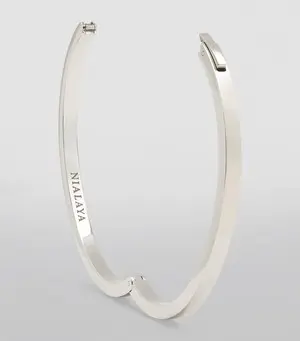 NIALAYA JEWELRY Sterling Plated Bangle - Silver