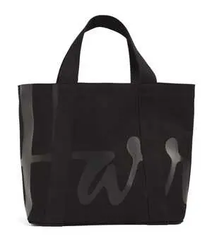 Harrods Mini Cotton Logo Tote Bag - Black