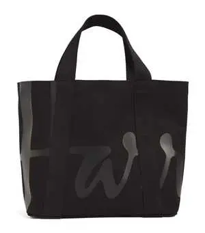 Harrods Mini Cotton Logo Tote Bag - Black