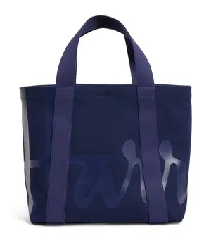 Harrods Mini Cotton Logo Tote Bag - Navy