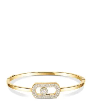 Messika So Move Yellow And Diamond Pavé Bangle - Gold