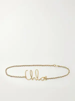Chloé Tone Logo Belt - Gold