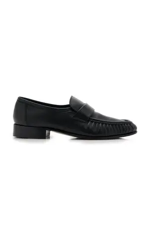 THE ROW Leather Loafers - Black