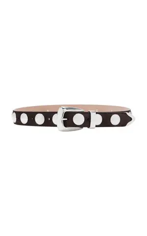 Khaite Benny Studded Suede Belt - Brown