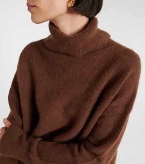 JOSEPH Cashmere-blend Turtleneck Sweater - Brown