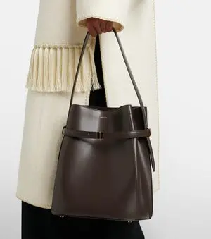 TOTEME Leather Bucket Bag - Brown