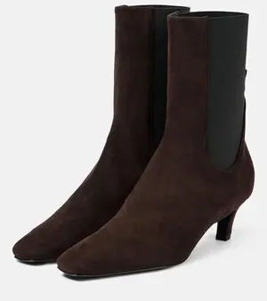 TOTEME Suede Ankle Boots - Brown