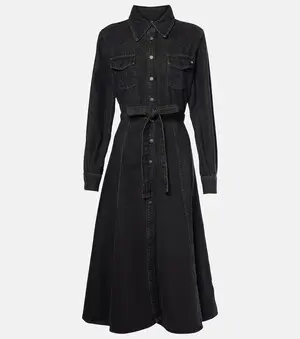 Ag Marseille Denim Shirt Dress - Black