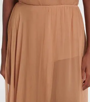 Chloé Silk Muslin Midi Skirt