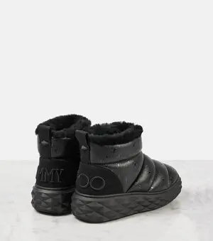 JIMMY CHOO Shearling-lined Leather Snow Boots - Black