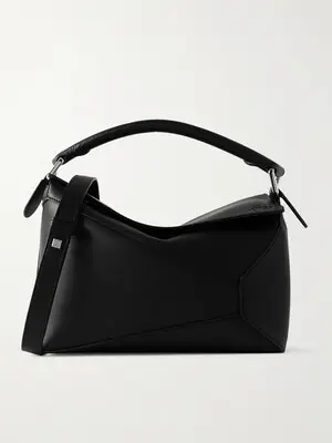Loewe Puzzle Edge Small Textured-leather Shoulder Bag - Black