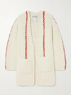 Escvdo Cocoon Merino Wool Cardigan - Neutrals